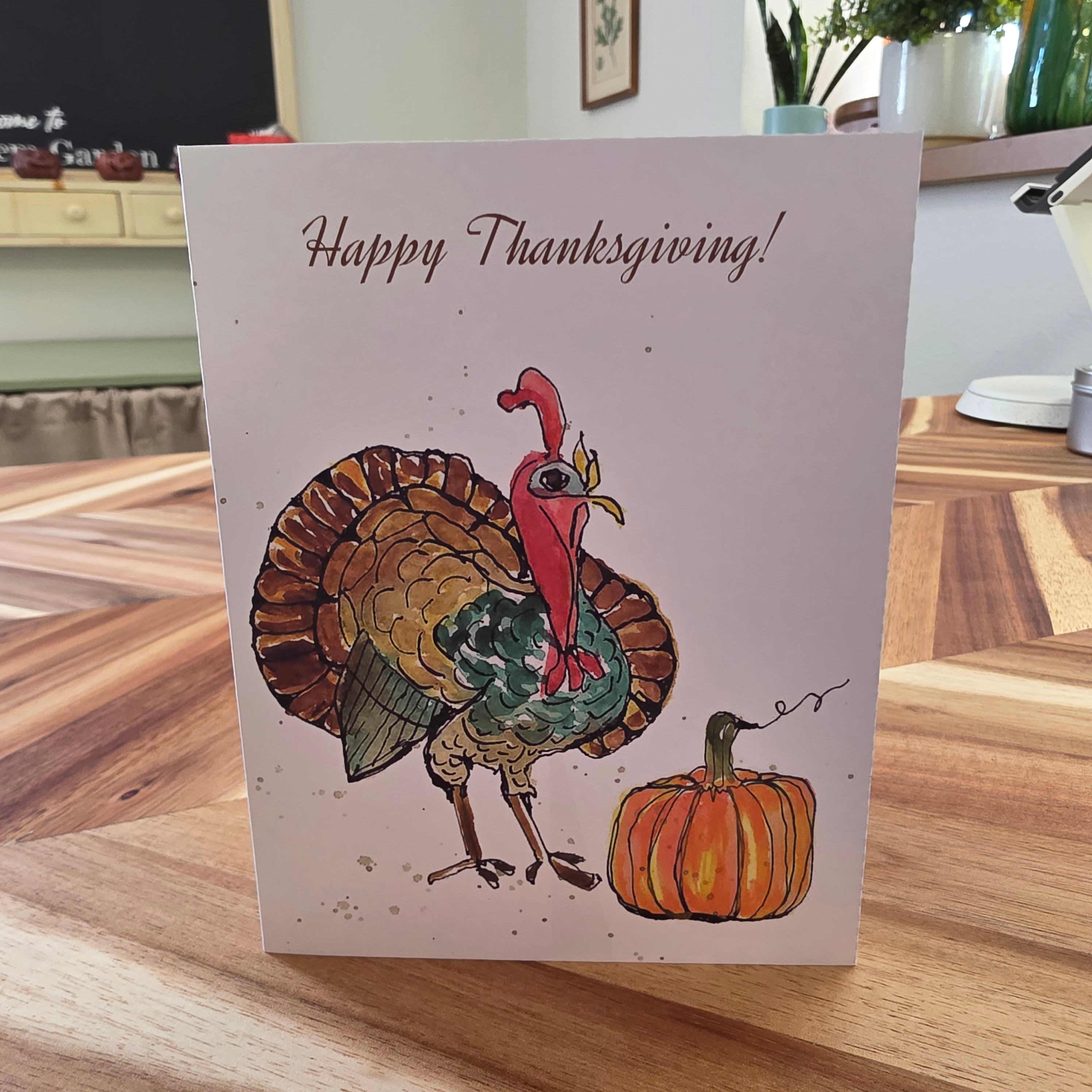 Tom Turkey Thanksgiving Card – Gem Garden Arts