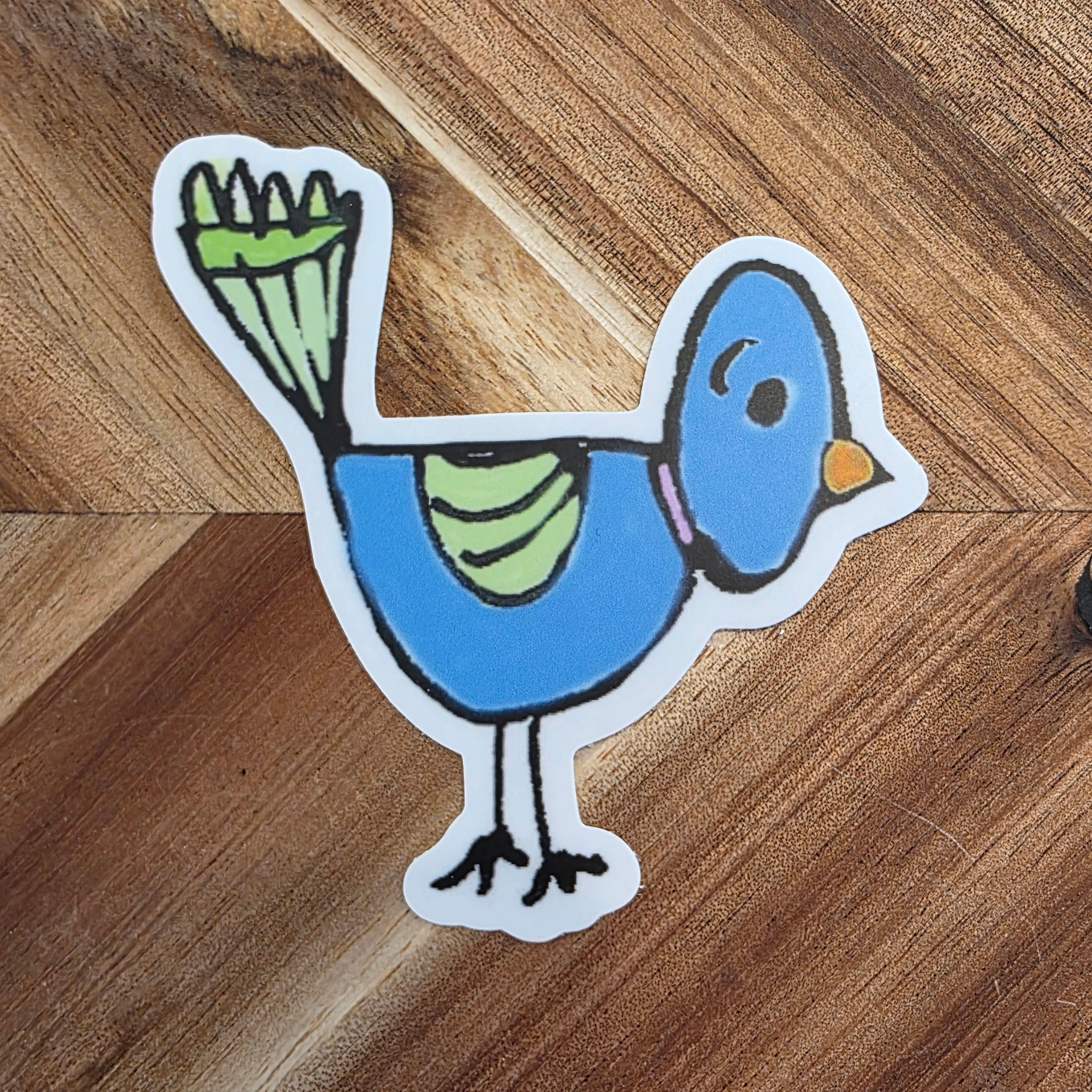 Blue Bird Sticker – Gem Garden Arts